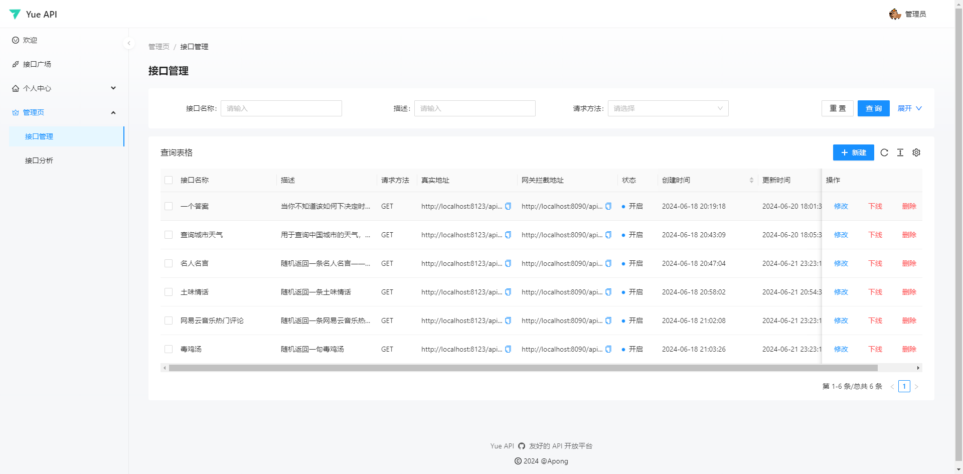 GitHub - BlueApong/yue-api: 一个友好的API开放平台，可以在线测试接口
