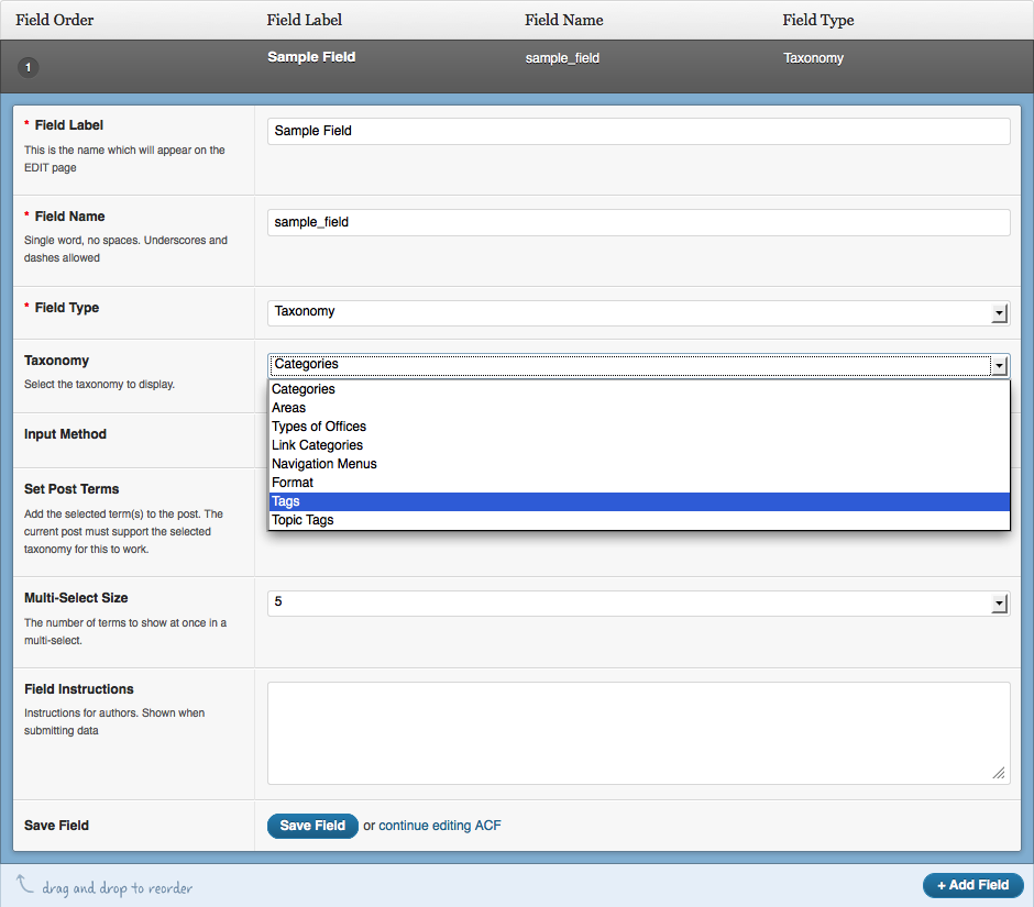 Revision 3099413 Advanced Custom Fields Taxonomy Field Add Ontrunk